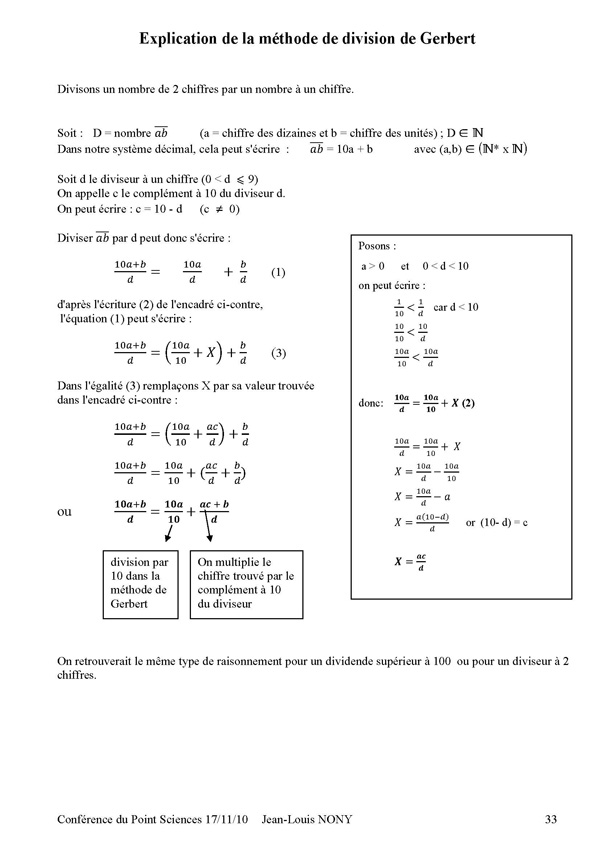 CALCULS AVEC L'ABAQUE DE GERBERT - Point sciences 87